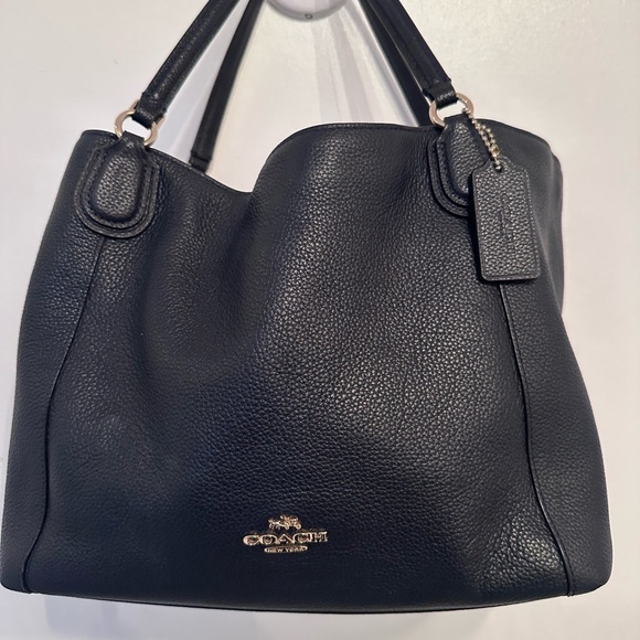 Coach | Bags | Coach Navy Leather Tote Bag | Poshmark